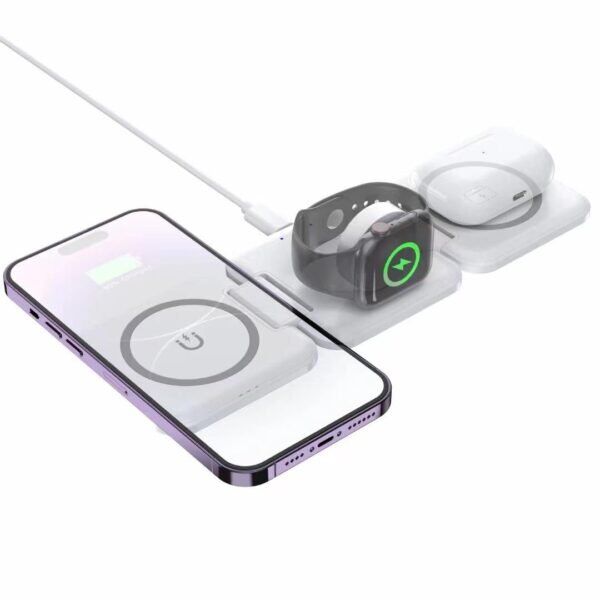 3 in 1 Foldable Wireless Charger Mini Size MagSafe Magnetic Charger for ...